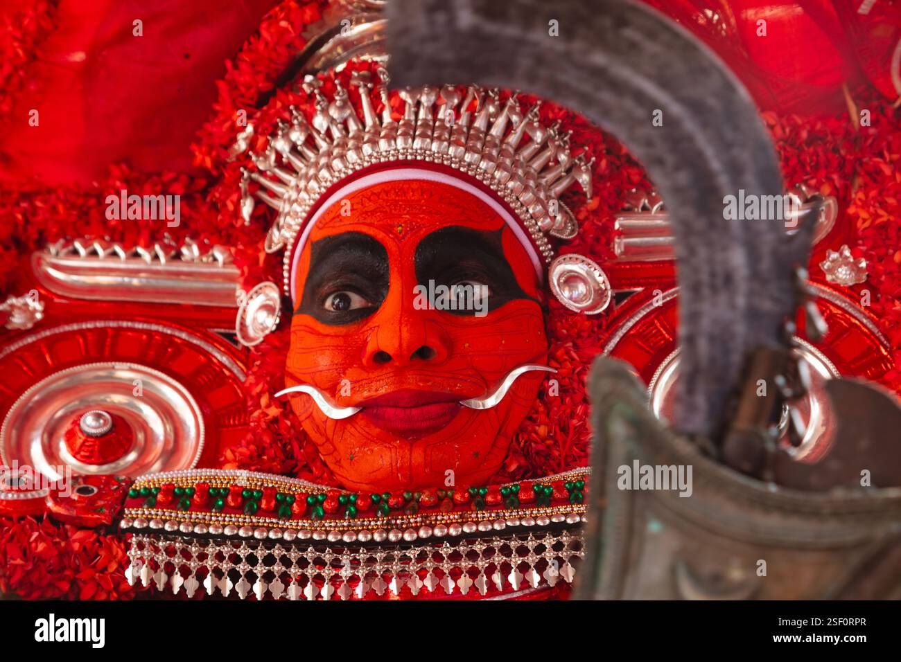 The Puliyoor Kali Theyyam is a manifestation of the Goddess Durga who ...