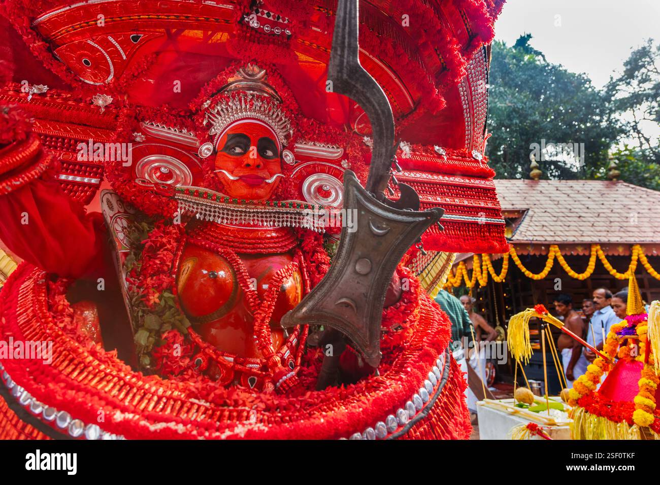 The Puliyoor Kali Theyyam is a manifestation of the Goddess Durga who ...