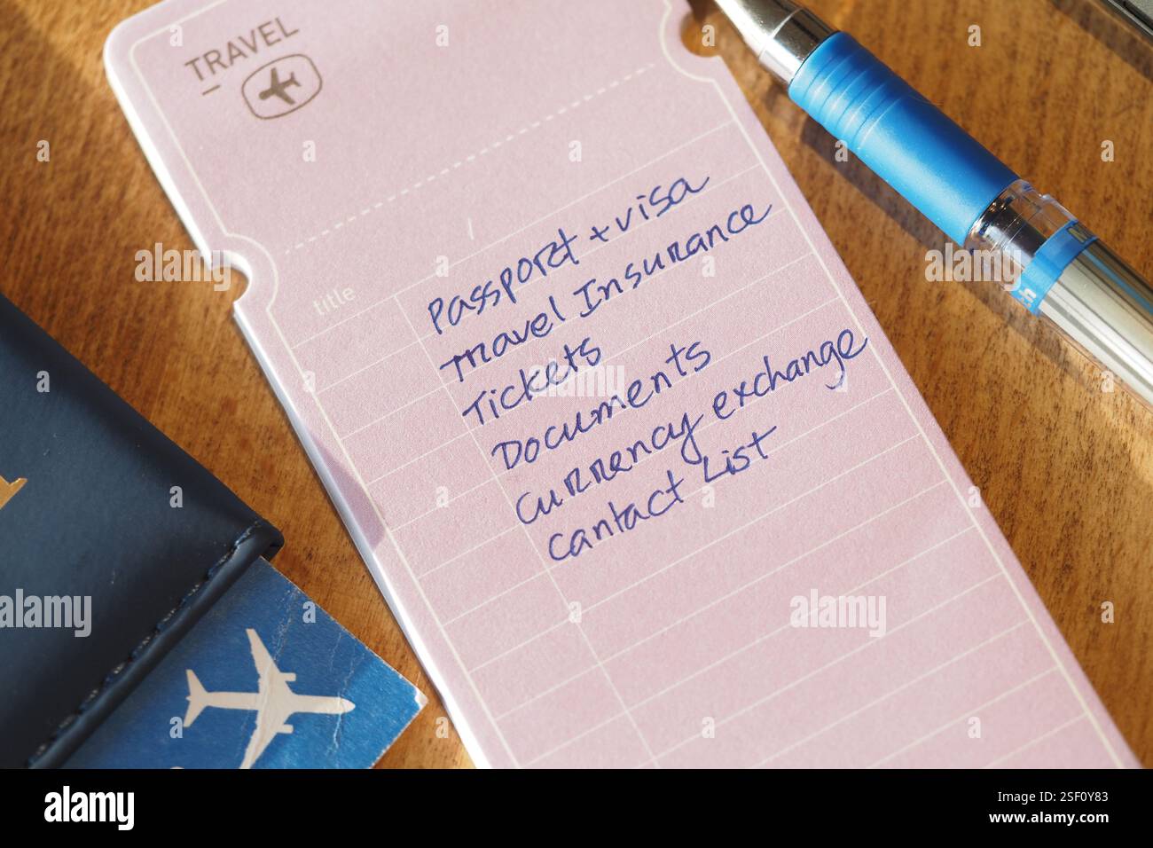 Travel preparation list for a successful trip planning Stock Photo - Alamy