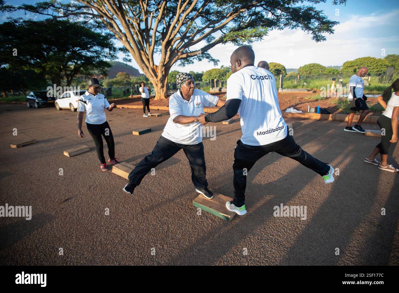 Susan Gomo, 65, exercises with the Commandos Fitness Club at the Warren ...
