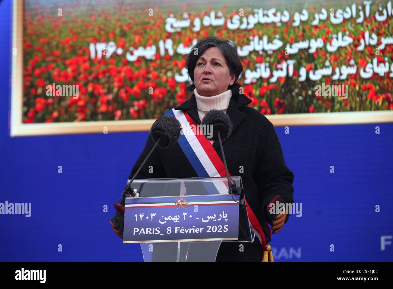 Paris, France. 08th Feb, 2025. Christine Arrighi, A French MP is seen ...