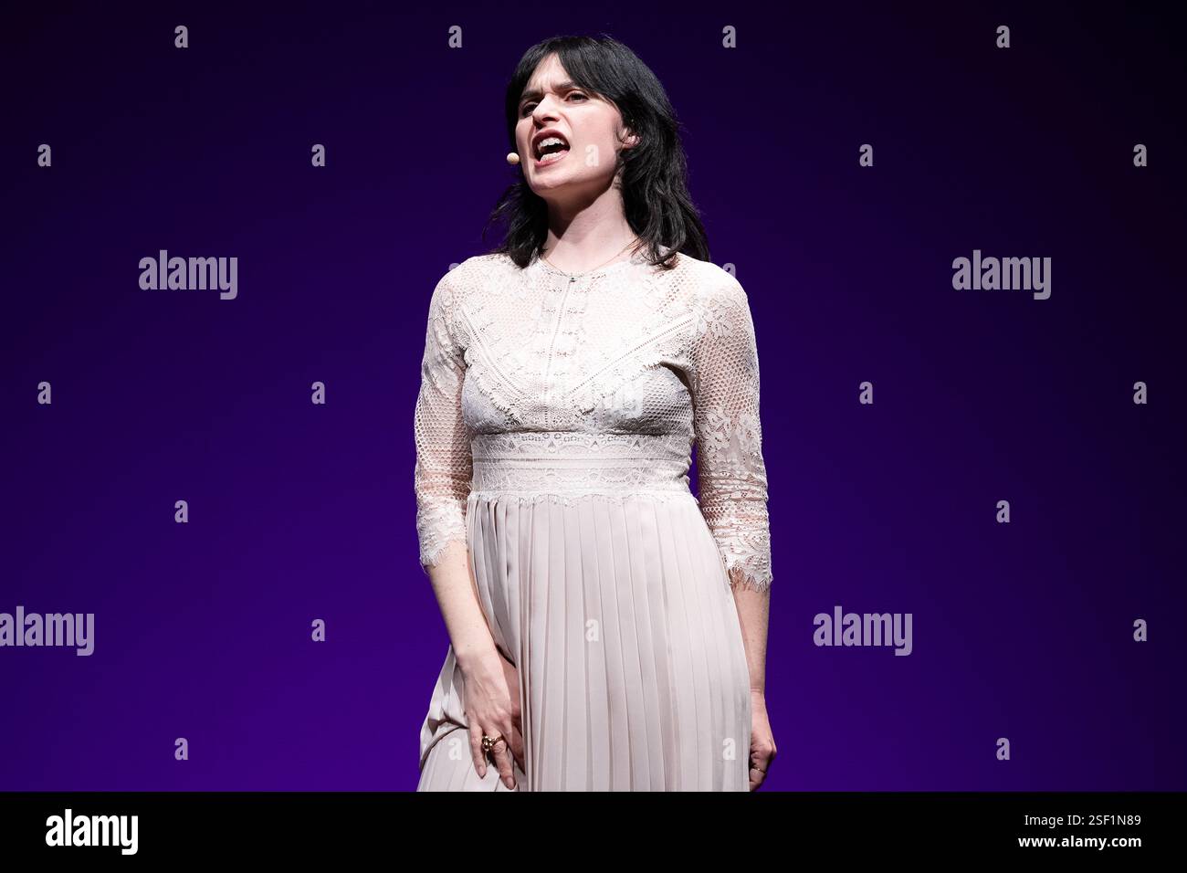 Pagani, Italy. 08th Feb, 2025. Erica Mou performs live on stage during ...