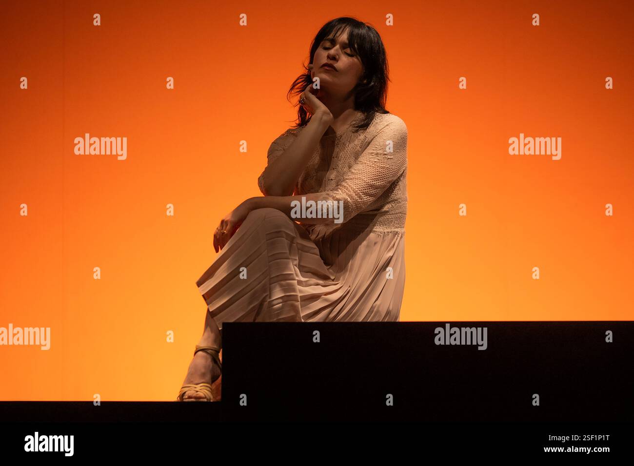 Pagani, Italy. 08th Feb, 2025. Erica Mou performs live on stage during ...