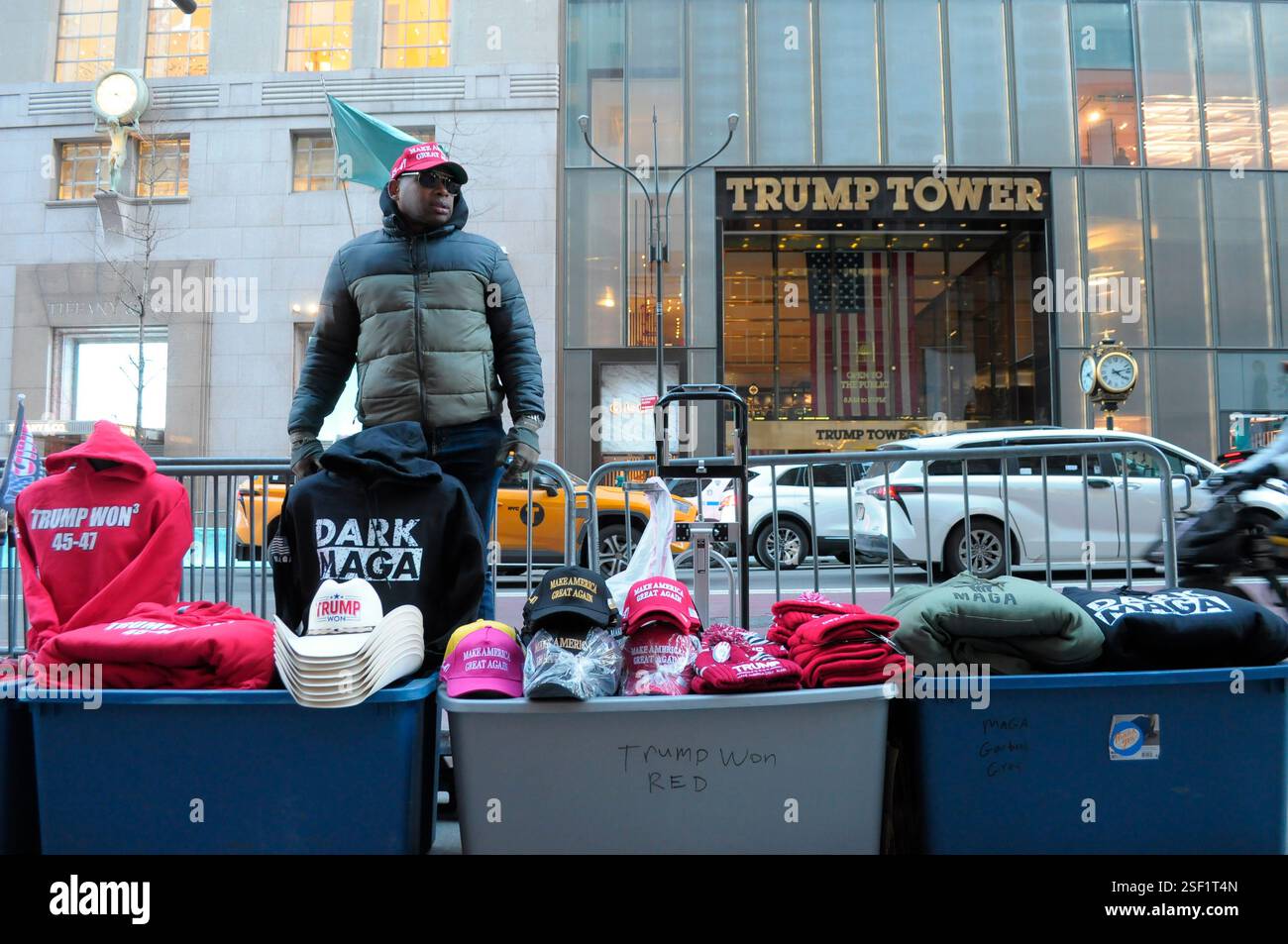 New York, United States. 07th Feb, 2025. A vendor sells Donald Trump ...