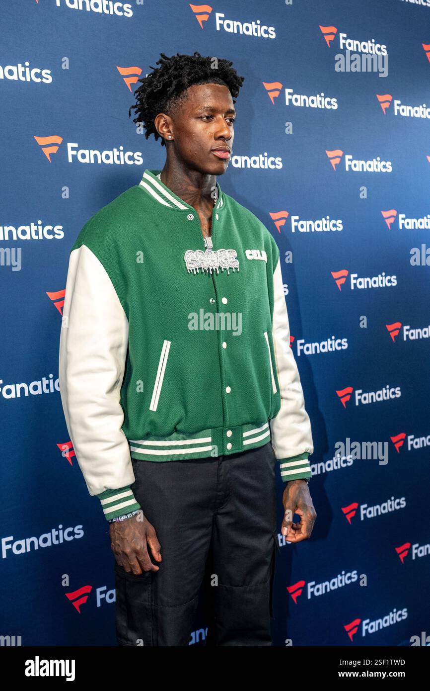 Sauce Gardner attends Michael Rubin's Fanatics Super Bowl party on ...