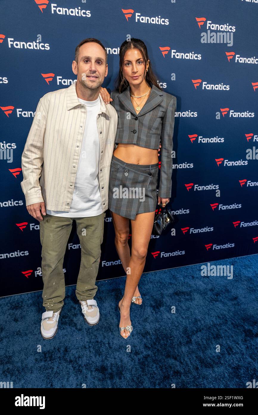 Michael Rubin, left, and Camille Fishel attend Michael Rubin's Fanatics ...
