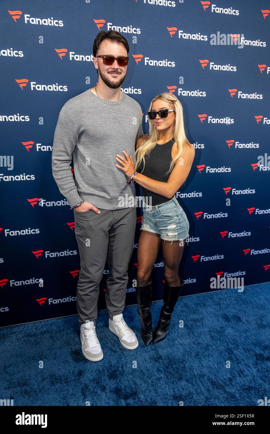 Paul Skenes, left, and Livvy Dunne attend Michael Rubin's Fanatics ...