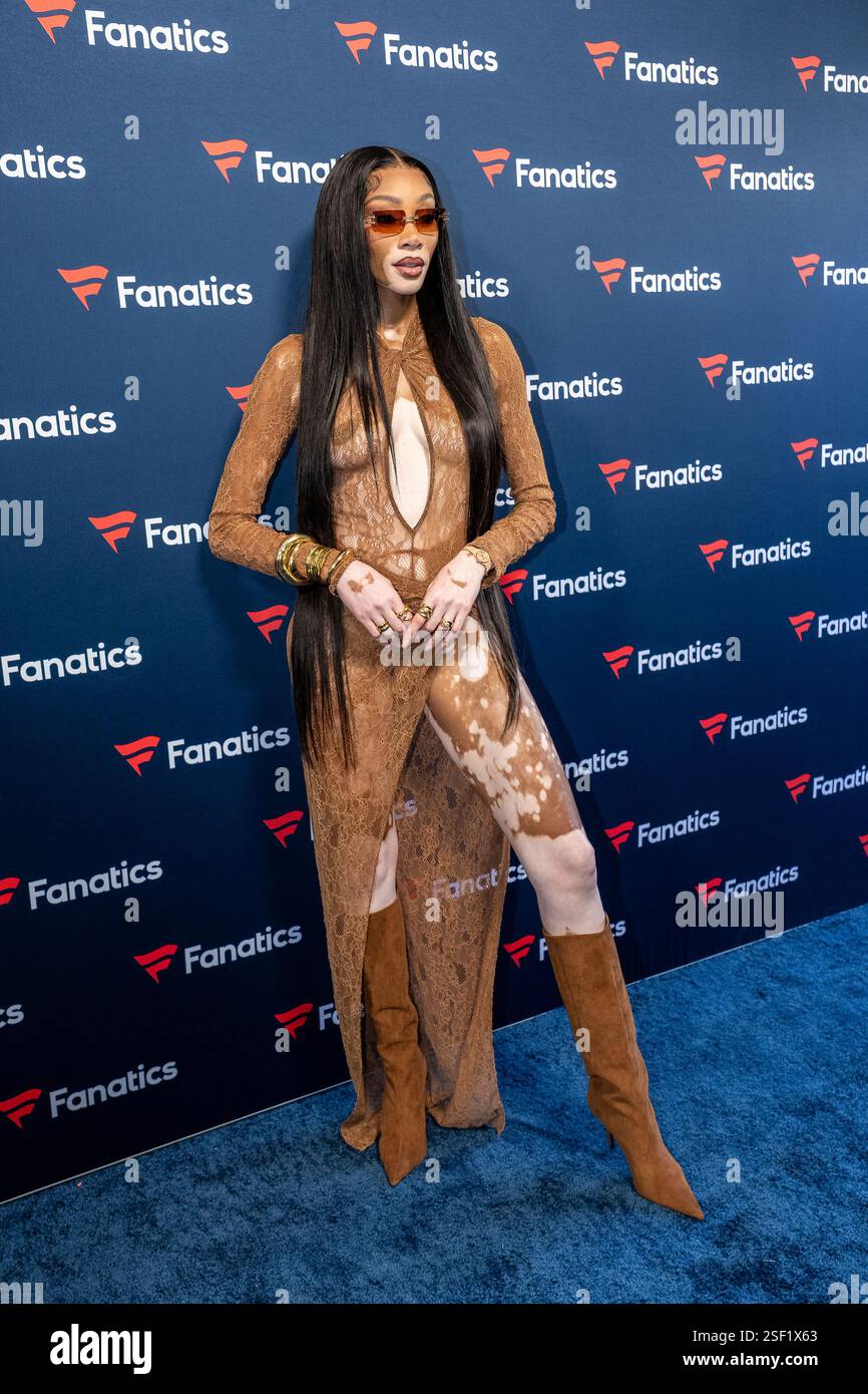 Winnie Harlow Attend Michael Rubins Fanatics Super Bowl Party On Saturday Feb 8 2025 In New