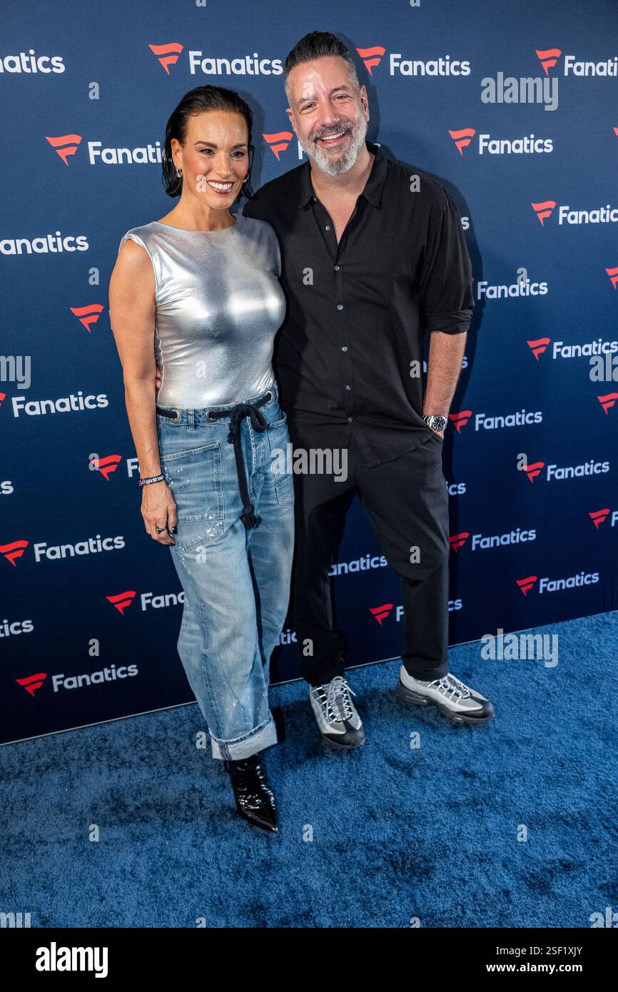 Heidi D'Amelio, left and Marc D'Amelio attend Michael Rubin's Fanatics ...