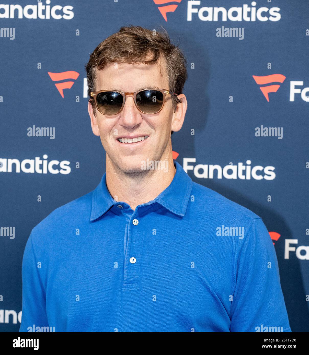 Eli Manning attends Michael Rubin's Fanatics Super Bowl party on ...