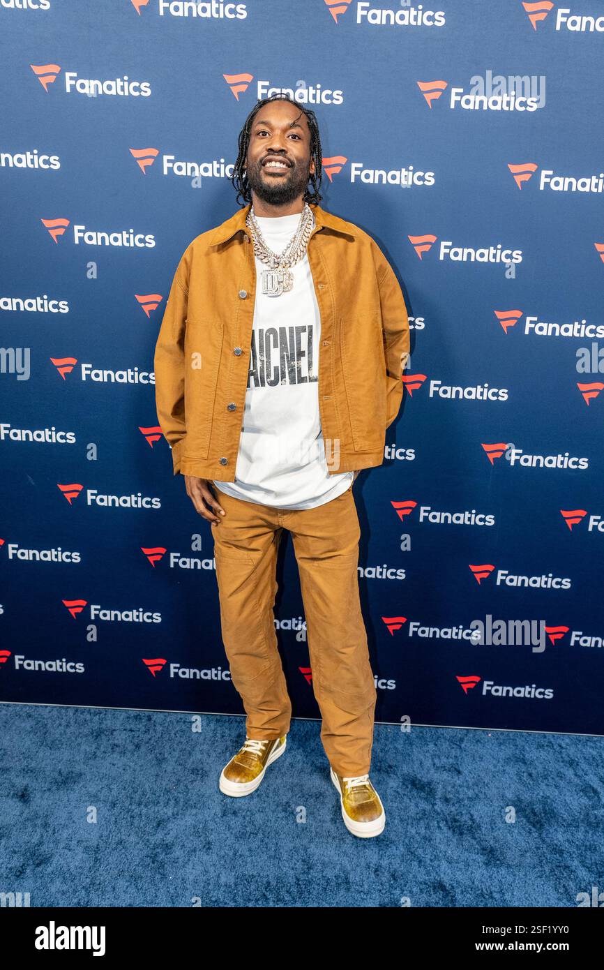 Meek Mill attends Michael Rubin's Fanatics Super Bowl party on Saturday ...