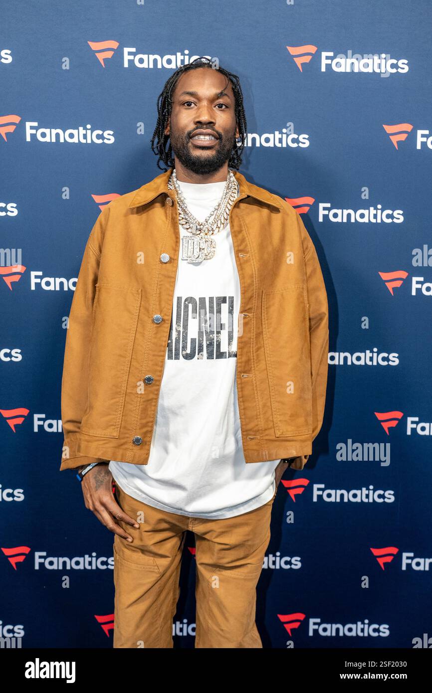 Meek Mill attends Michael Rubin's Fanatics Super Bowl party on Saturday ...