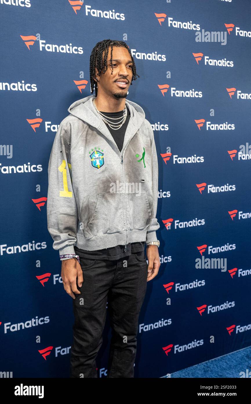 Jaydeen Daniels attends Michael Rubin's Fanatics Super Bowl party on ...