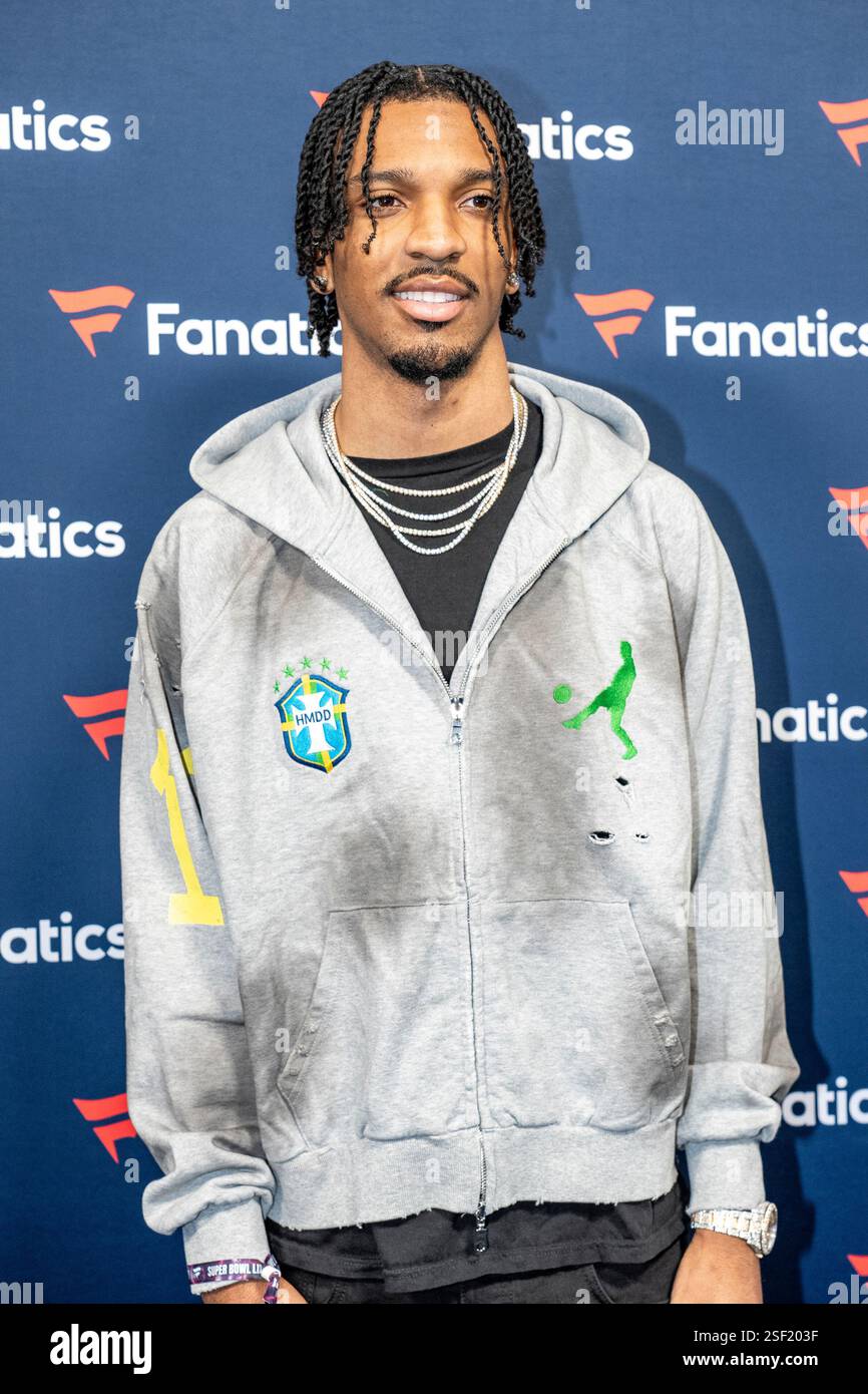 Jaydeen Daniels attends Michael Rubin's Fanatics Super Bowl party on ...