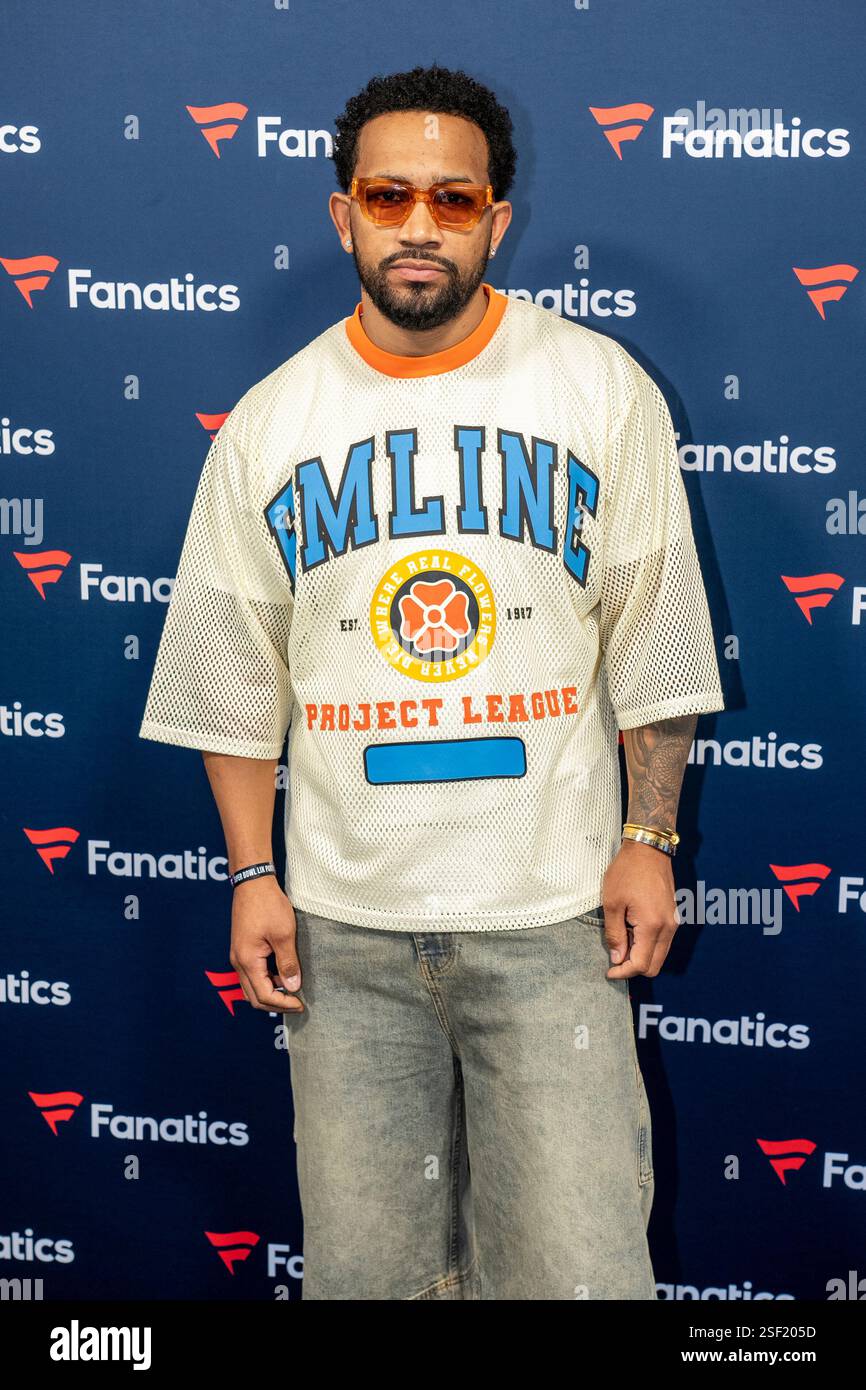 Larry Morrow attends Michael Rubin's Fanatics Super Bowl party on ...
