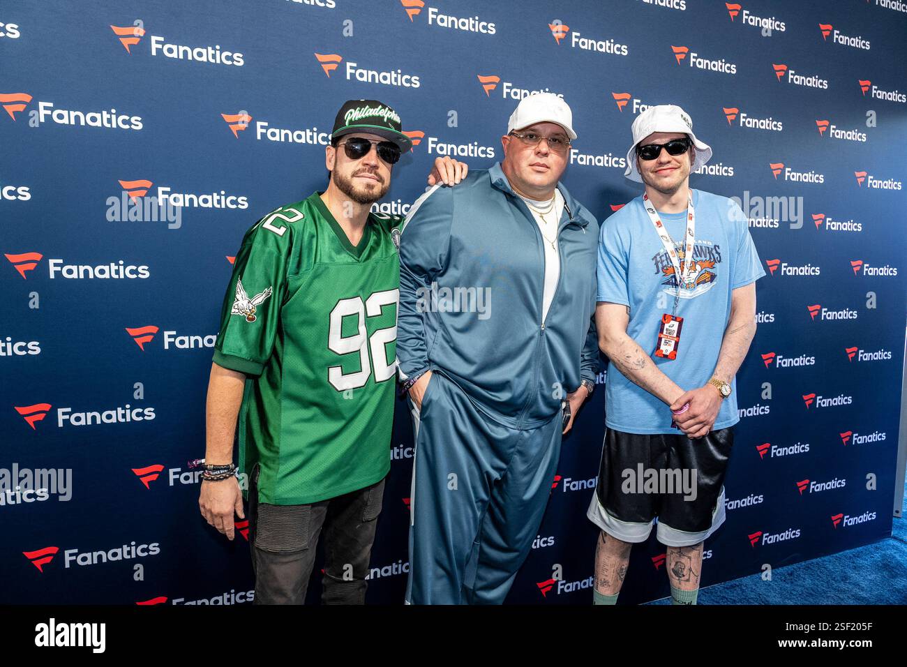 Dave "DaveO" Osokow, left, Dom DiSandro and Pete Davidson attend ...