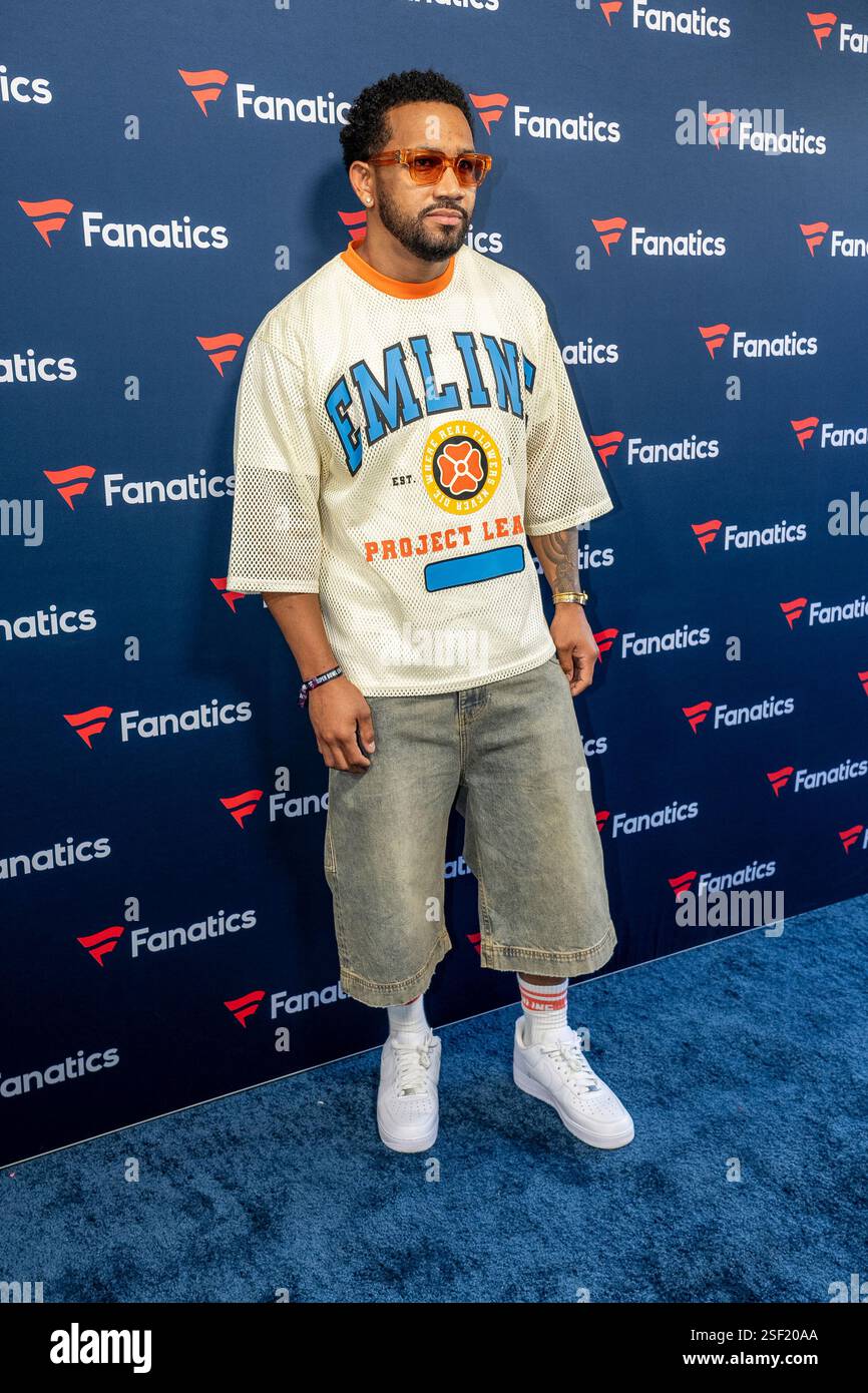 Larry Morrow attends Michael Rubin's Fanatics Super Bowl party on ...