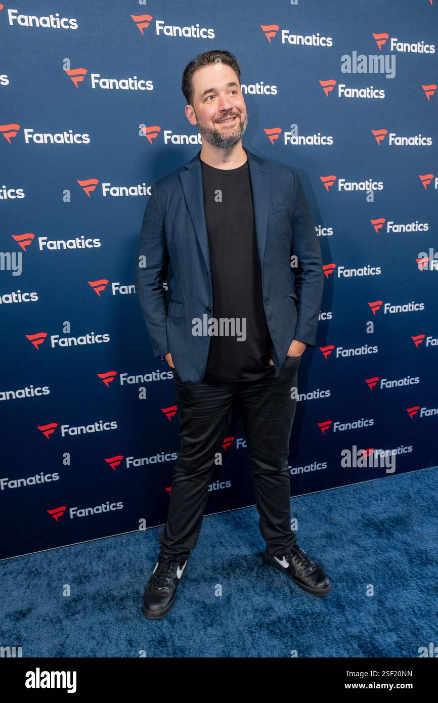 Alexis Ohanian attends Michael Rubin's Fanatics Super Bowl party on ...