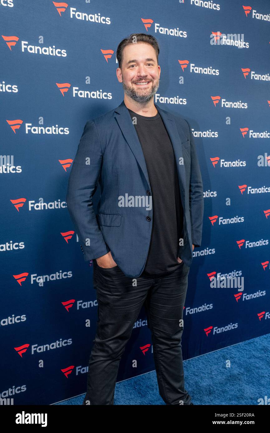 Alexis Ohanian attends Michael Rubin's Fanatics Super Bowl party on ...