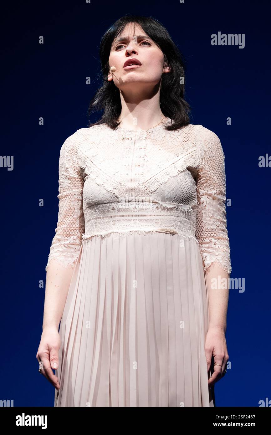 Pagani, Italy. 08th Feb, 2025. Erica Mou performs live on stage during ...