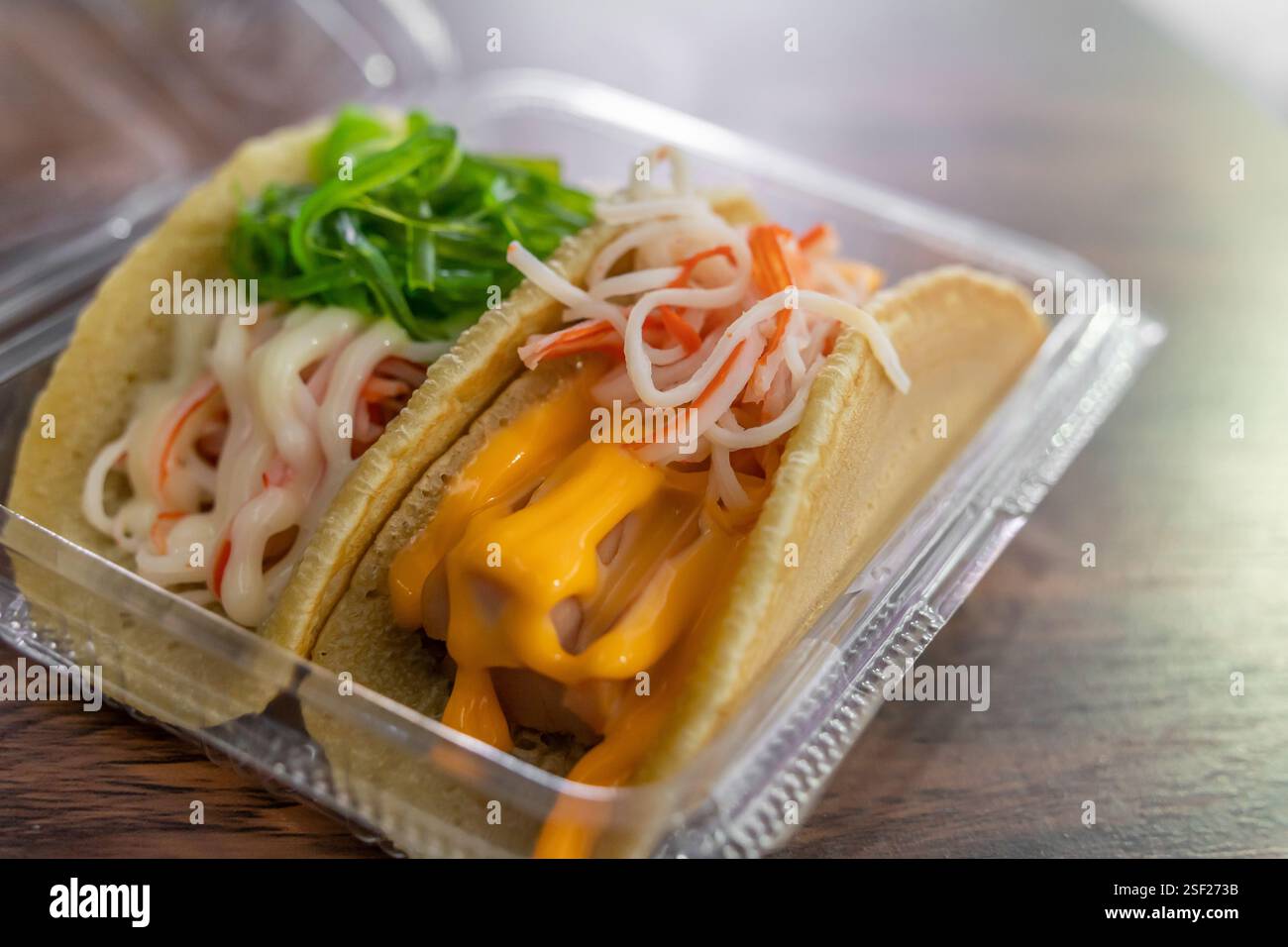 Close-up view of the Khanom bueang, it is an ancient Thai snack known ...