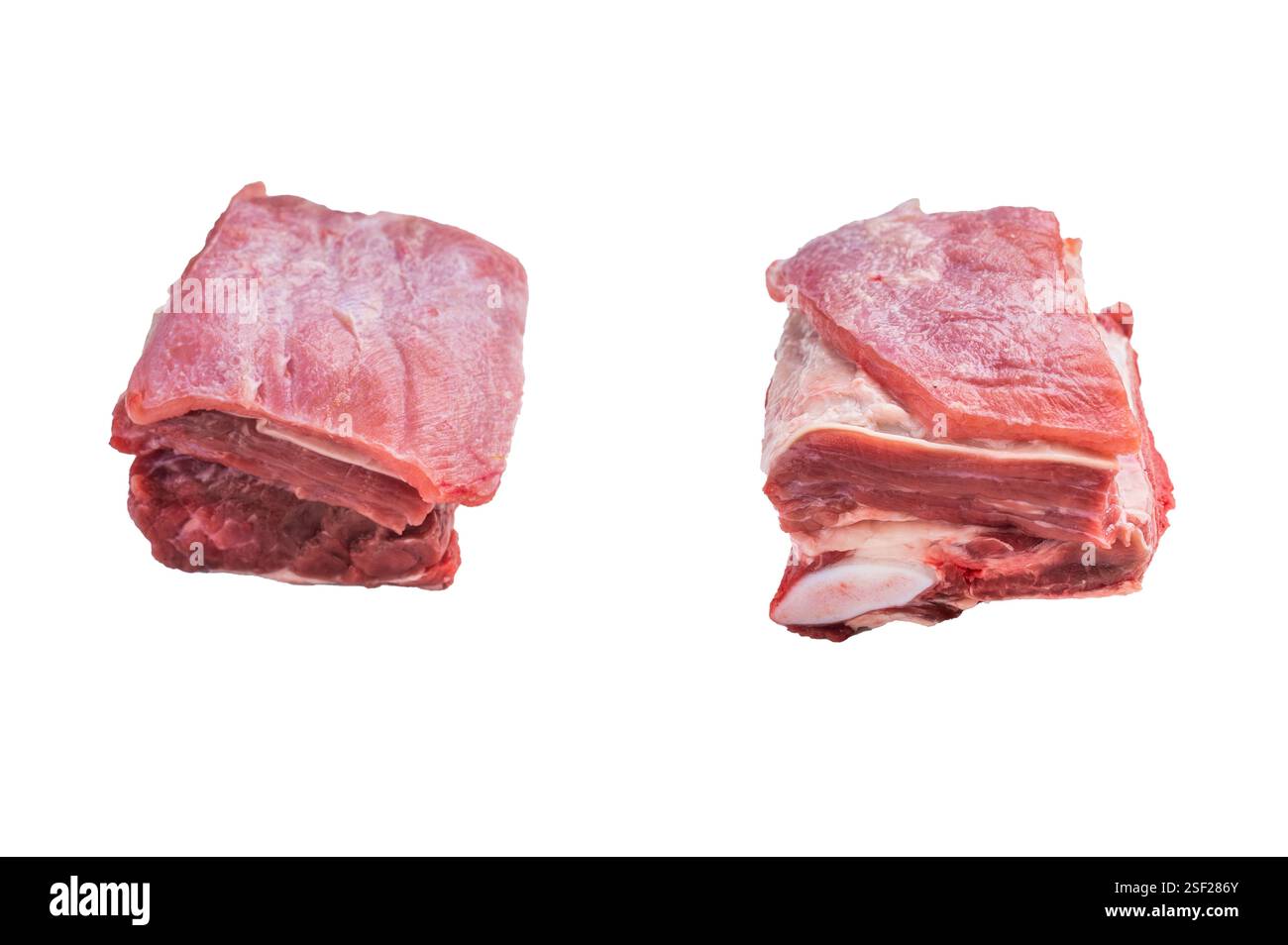 Thick Cut raw lamb Short Ribs, fresh mutton meat with bone isolated on ...