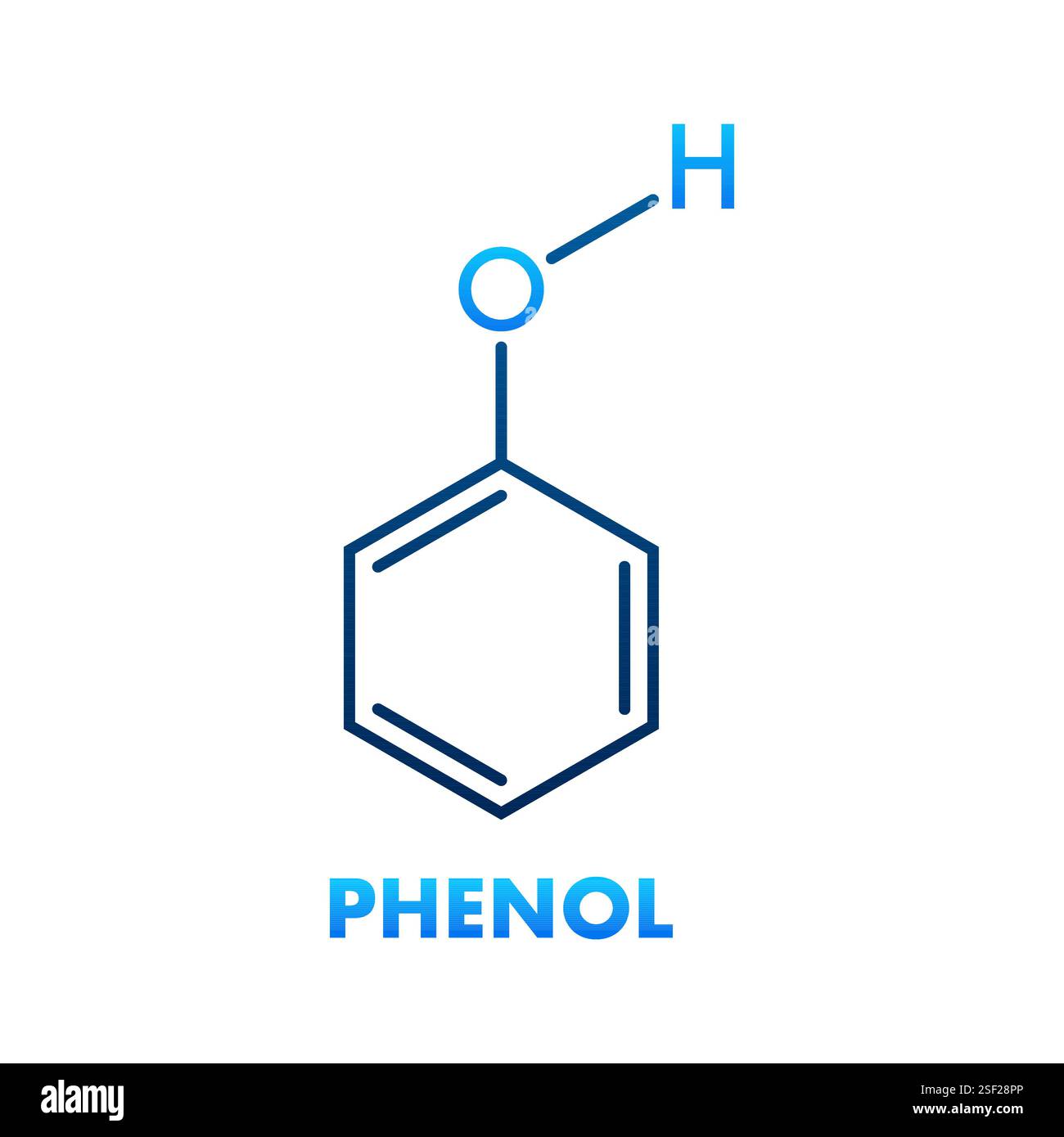 Simple and elegant illustration of the Phenol molecule, an aromatic ...