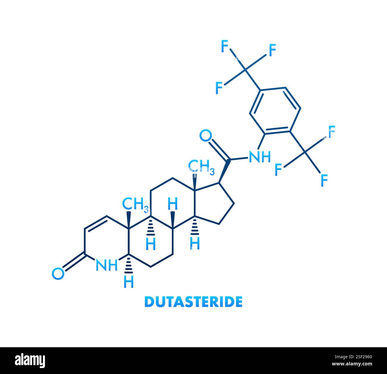 Dutasteride chemical formula, skeletal formula or structural formula ...