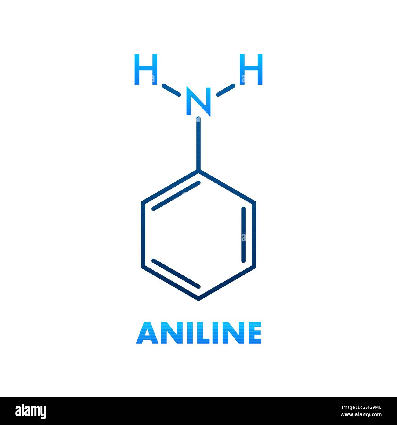 Aniline molecular formula, showing the aminobenzene chemical compound ...