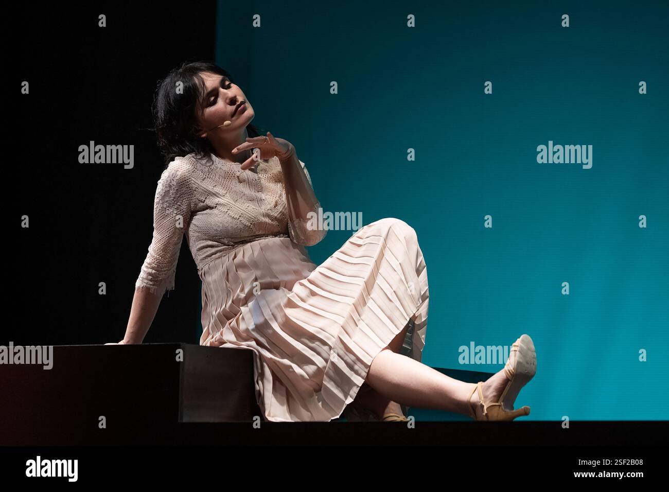 Pagani, Italy. 08th Feb, 2025. Erica Mou performs live on stage during ...