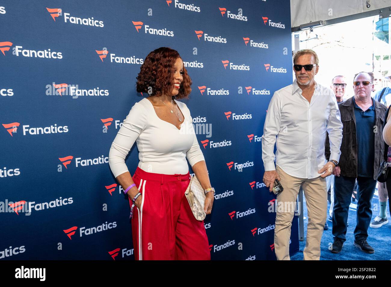 Gayle King, left, and Kevin Costner attend Michael Rubin's Fanatics ...