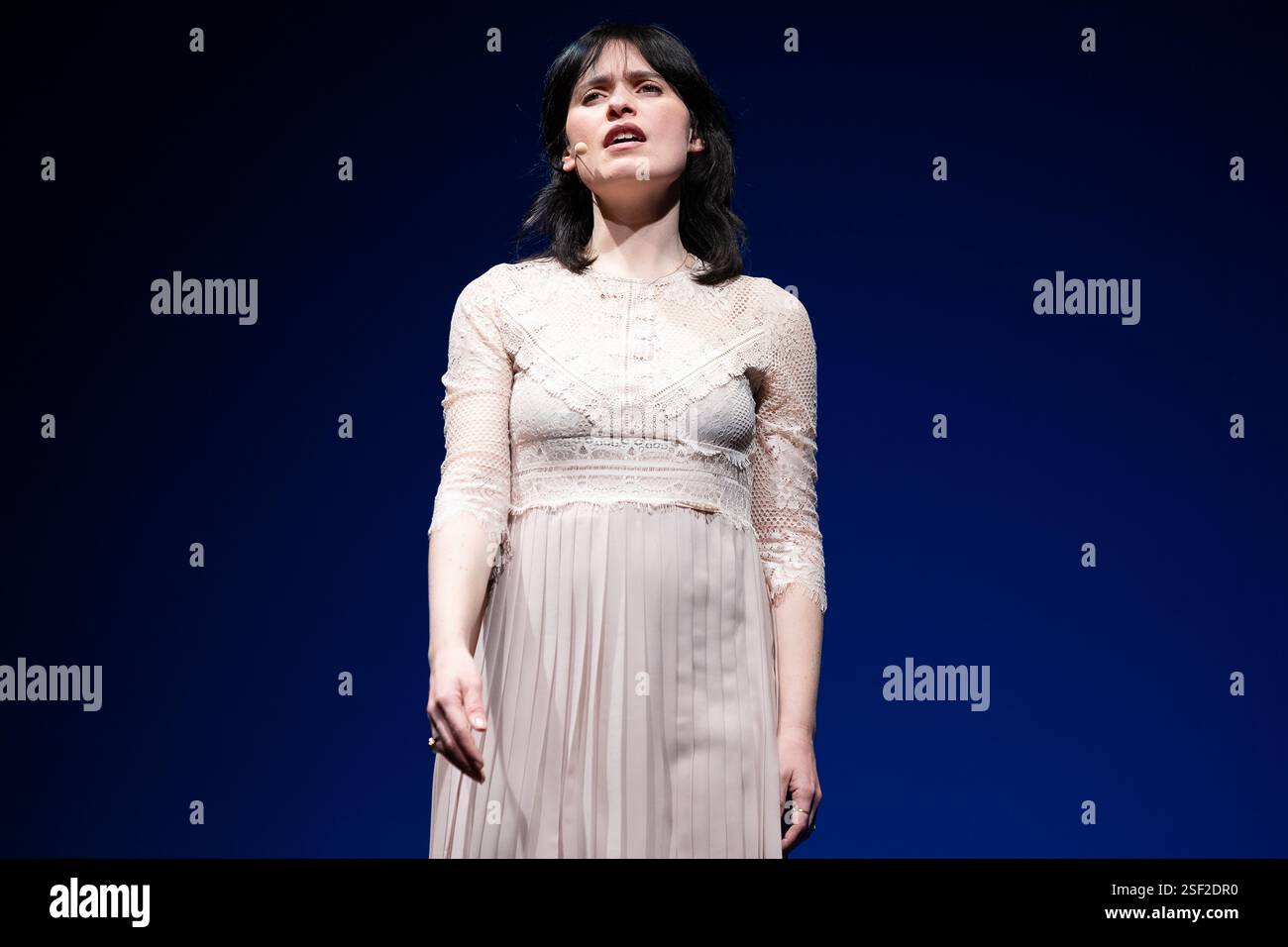 Pagani, Italy. 08th Feb, 2025. Erica Mou performs live on stage during ...