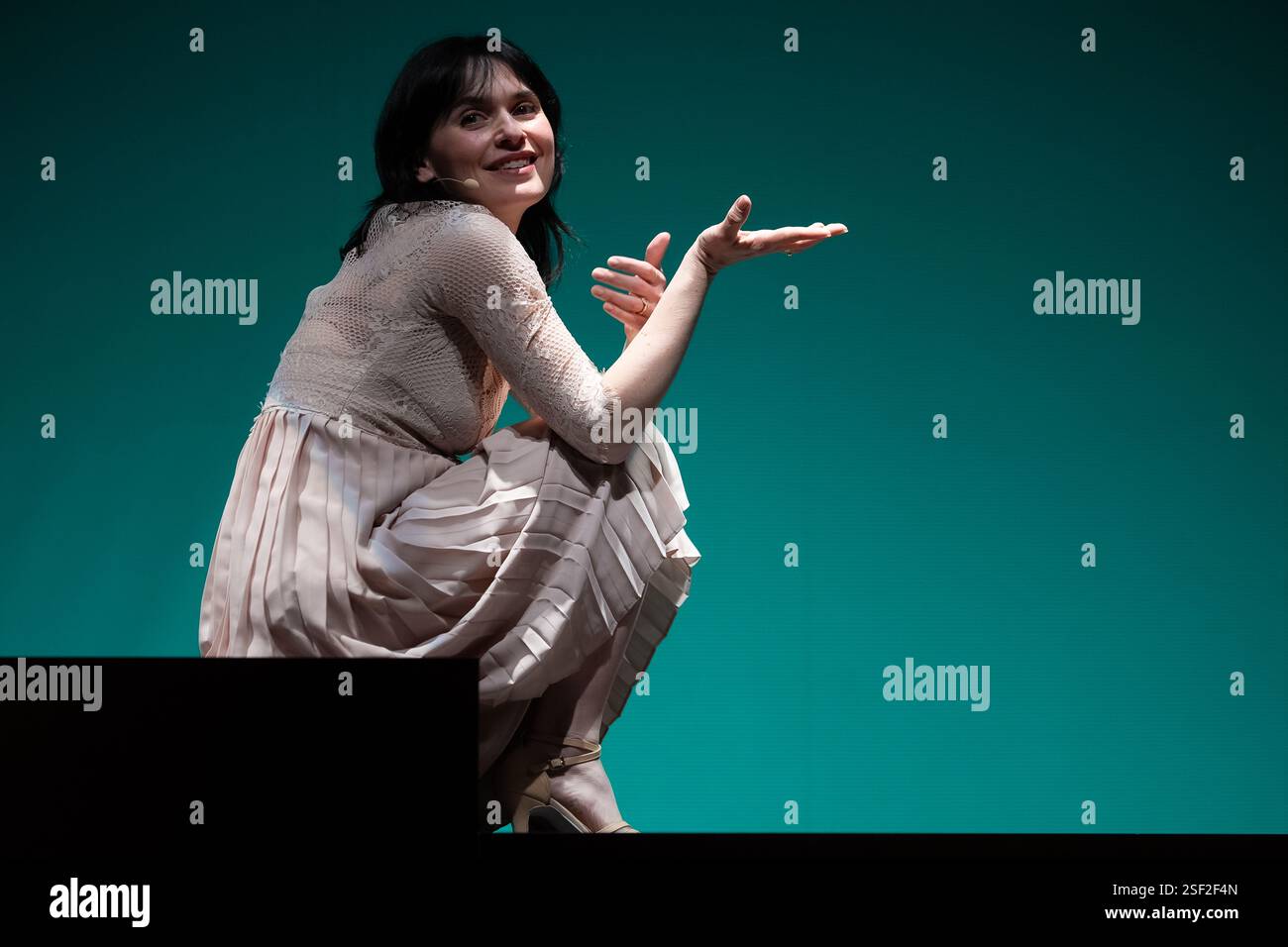 Pagani, Italy. 08th Feb, 2025. Erica Mou performs live on stage during ...