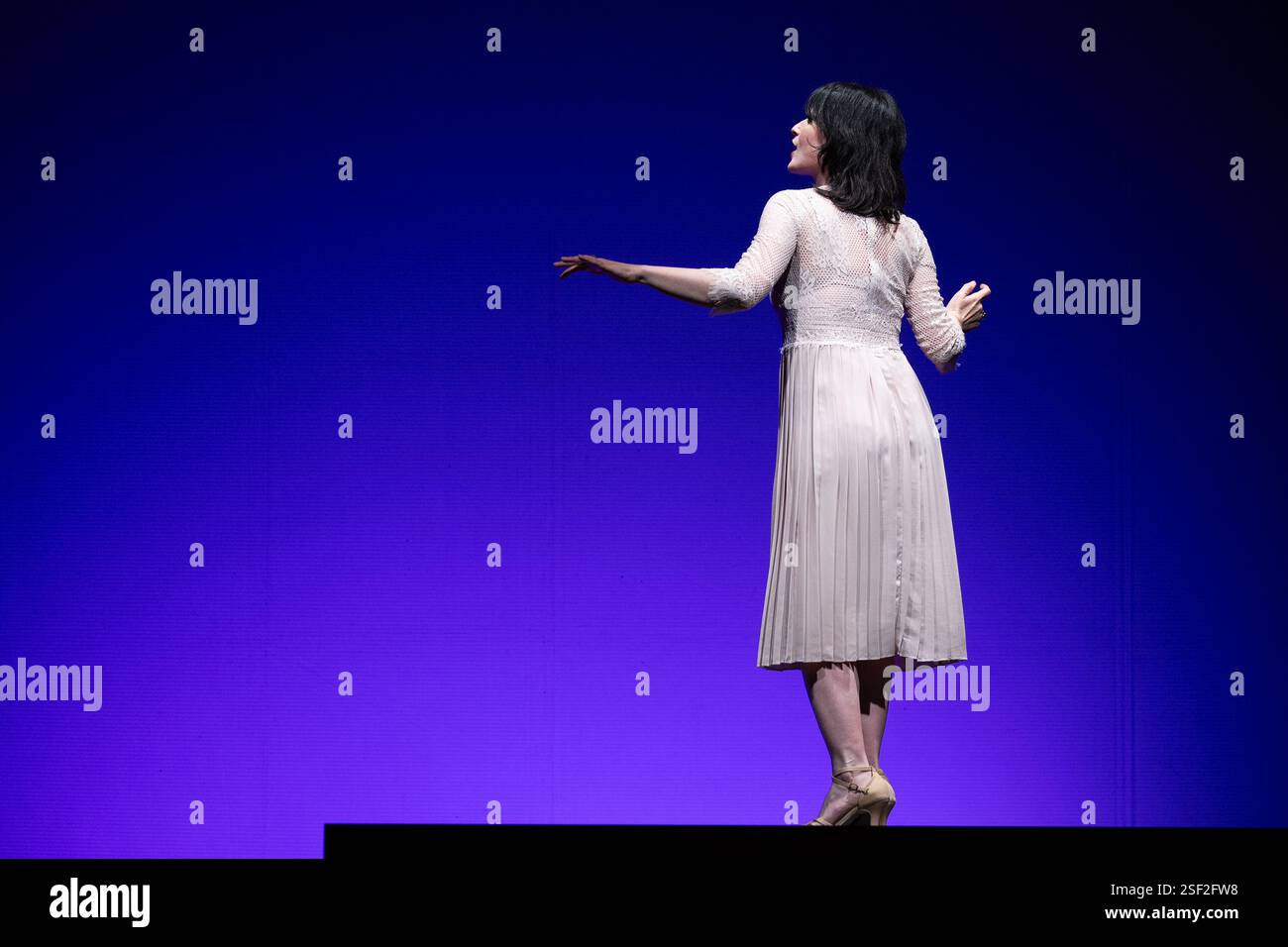 Pagani, Italy. 08th Feb, 2025. Erica Mou performs live on stage during ...