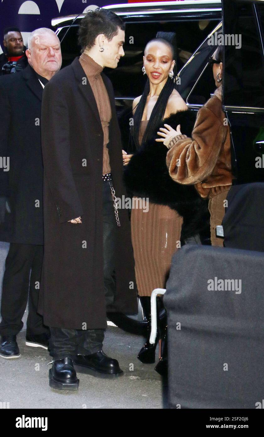 February 07, 2025 FKA Twigs, Jordan Hemingway attend Calvin Klein 2025 ...