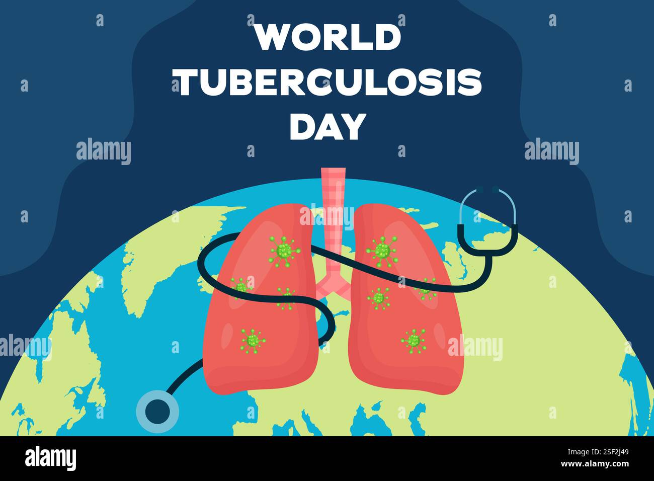 world tuberculosis day background illustration in flat design Stock ...