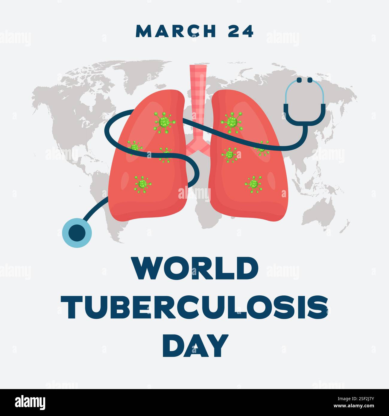 world tuberculosis day illustration in flat style design Stock Vector ...