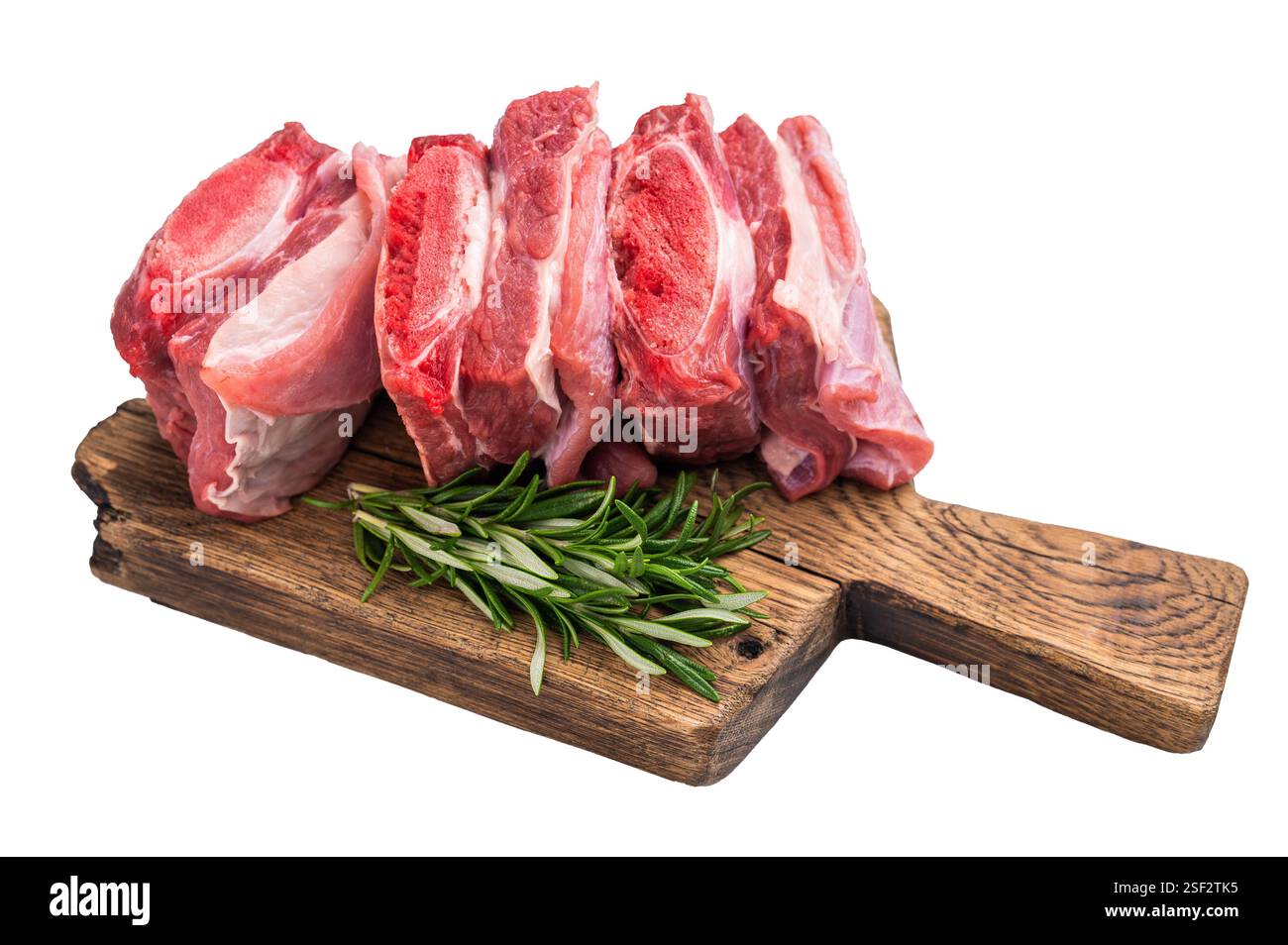 Raw beef Short chuck Ribs, fresh meat with bone on cutting board ...