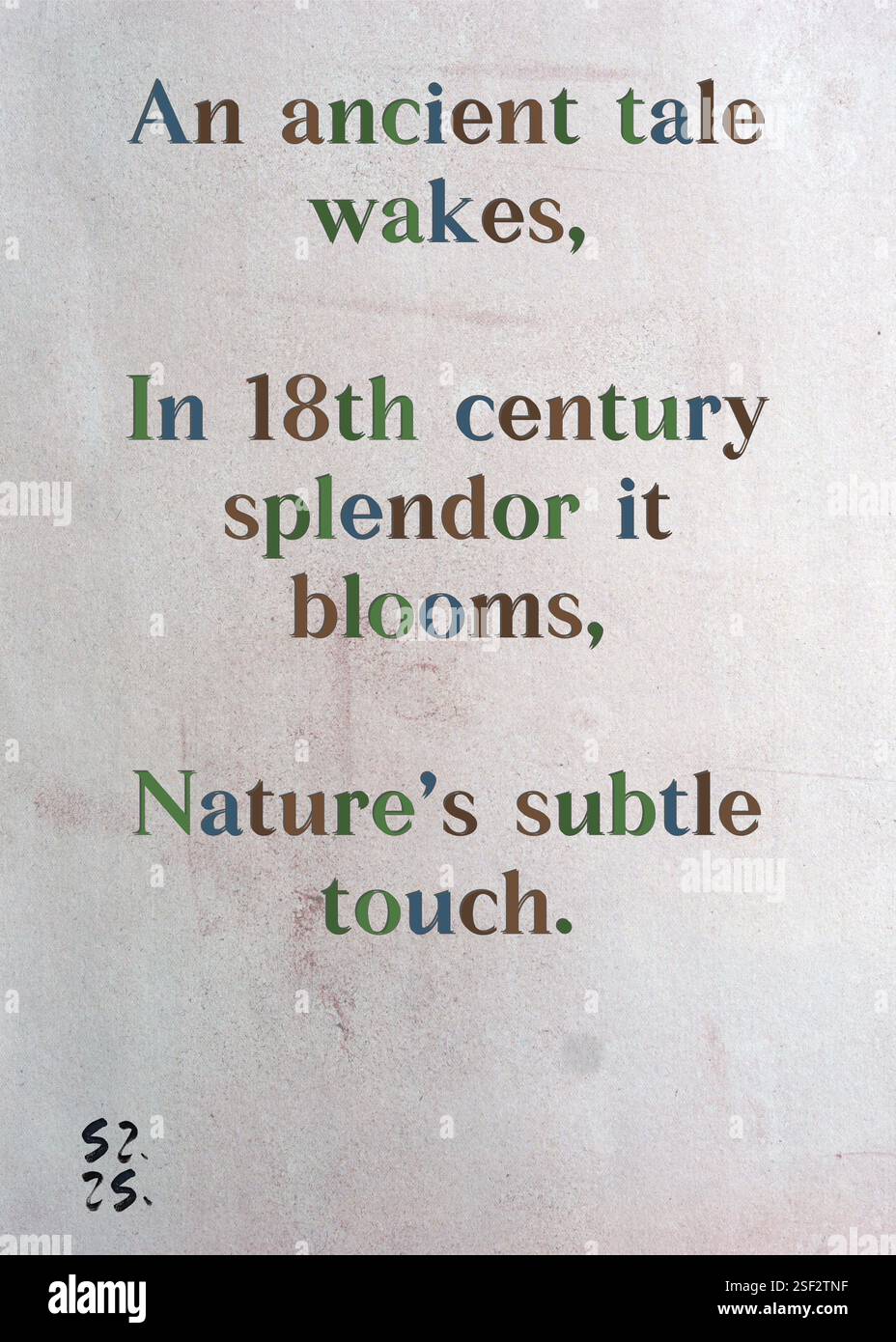 An ancient tale wakes, In 18th century splendor it blooms, Nature's ...