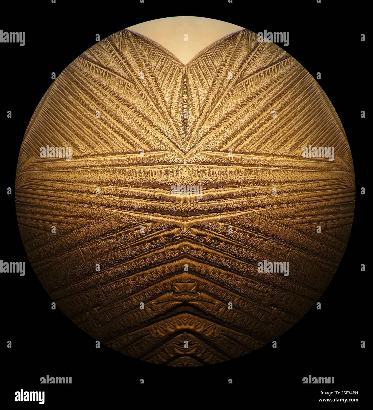 Mirror image of mineral crystals precipitated in a warm spring water ...