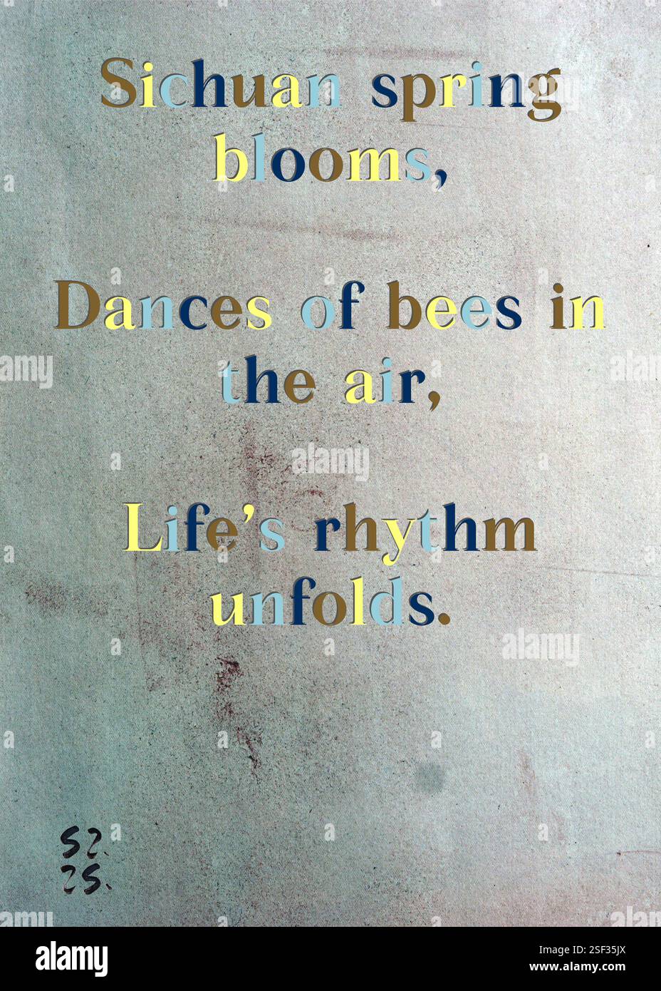 Sichuan spring blooms, Dances of bees in the air, Life's rhythm unfolds ...