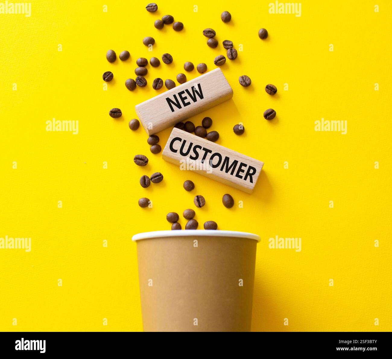 New Customer symbol. Concept word New Customer on wooden blocks ...