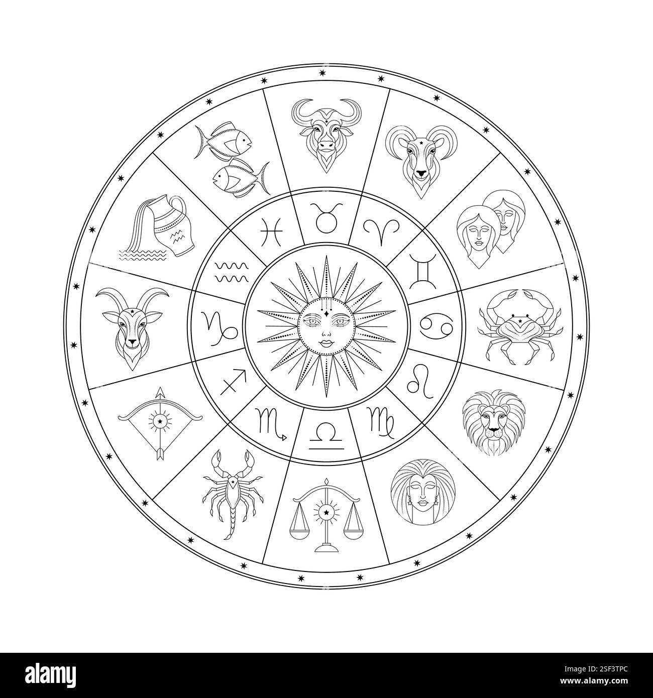 Astrological zodiac circle Stock Vector Image & Art - Alamy
