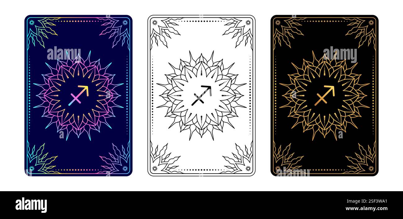 Tarot card with Sagittarius zodiac sign Stock Vector Image & Art - Alamy