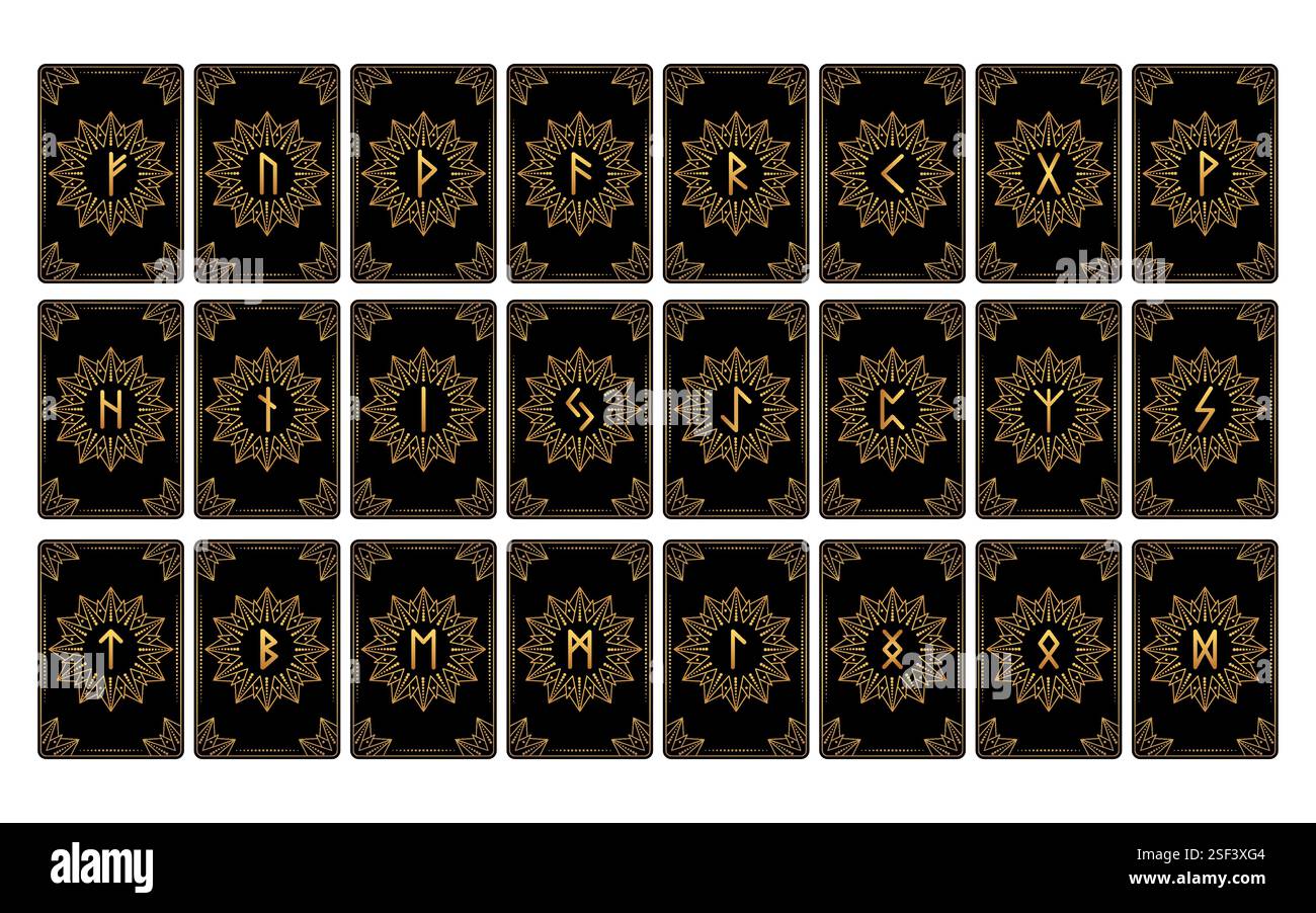 Collection of tarot cards with runes Stock Vector Image & Art - Alamy