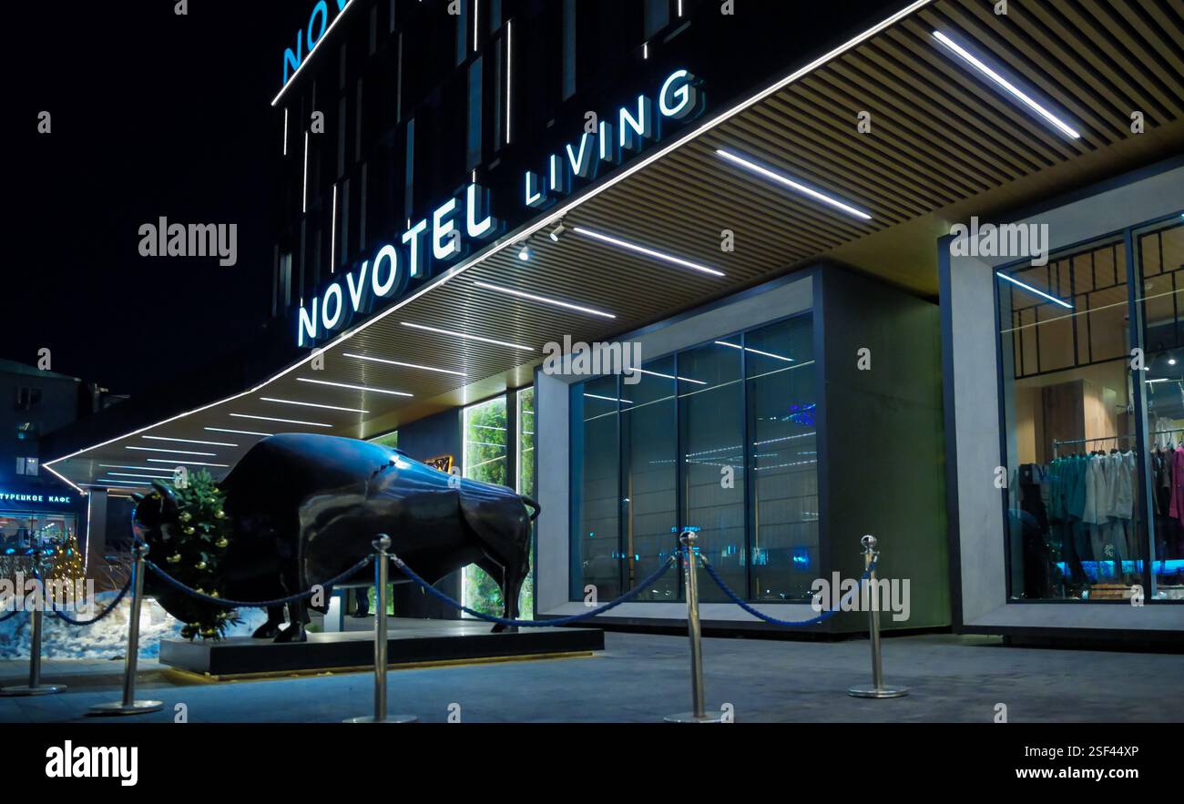 Almaty, Kazakhstan - January 18, 2025: First floor of Novotel Living ...