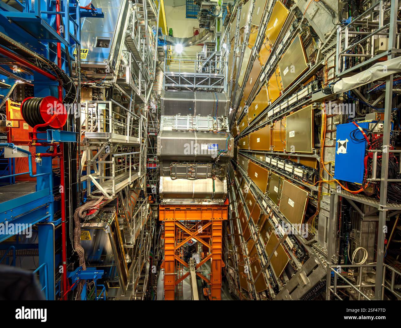 Geneva, Switzerland - February 5, 2025: Complex interior of the ATLAS ...