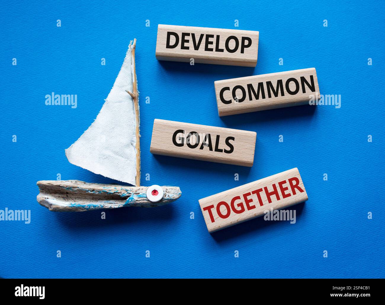 Develop common Goals Together symbol. Concept words Develop common ...
