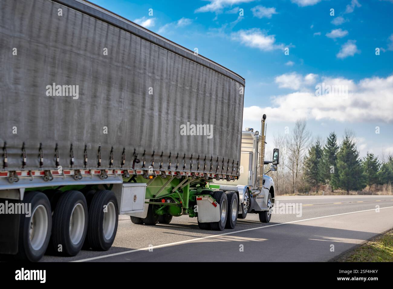 Industrial white local freight day cab big rig semi truck with cab ...