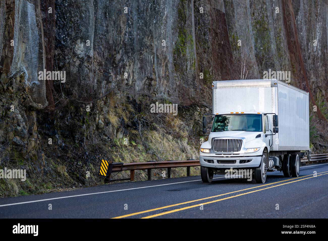 Economical cargo day cab white middle duty rig semi truck with medium ...